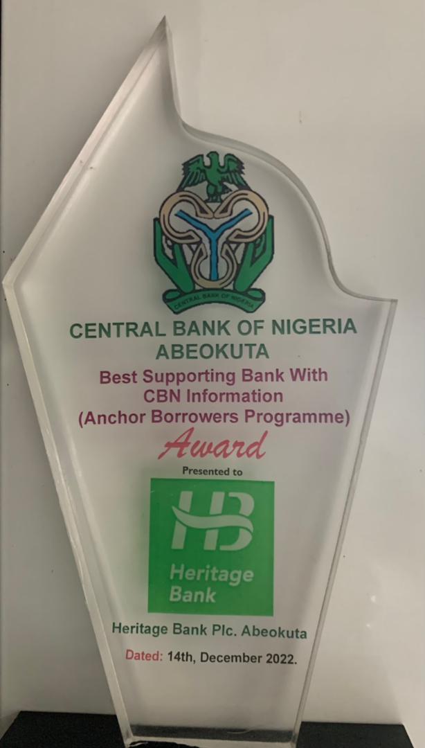 HERITAGE BANK WINS CBN’S BEST SUPPORTING BANK WITH ABP INFORMATION ...
