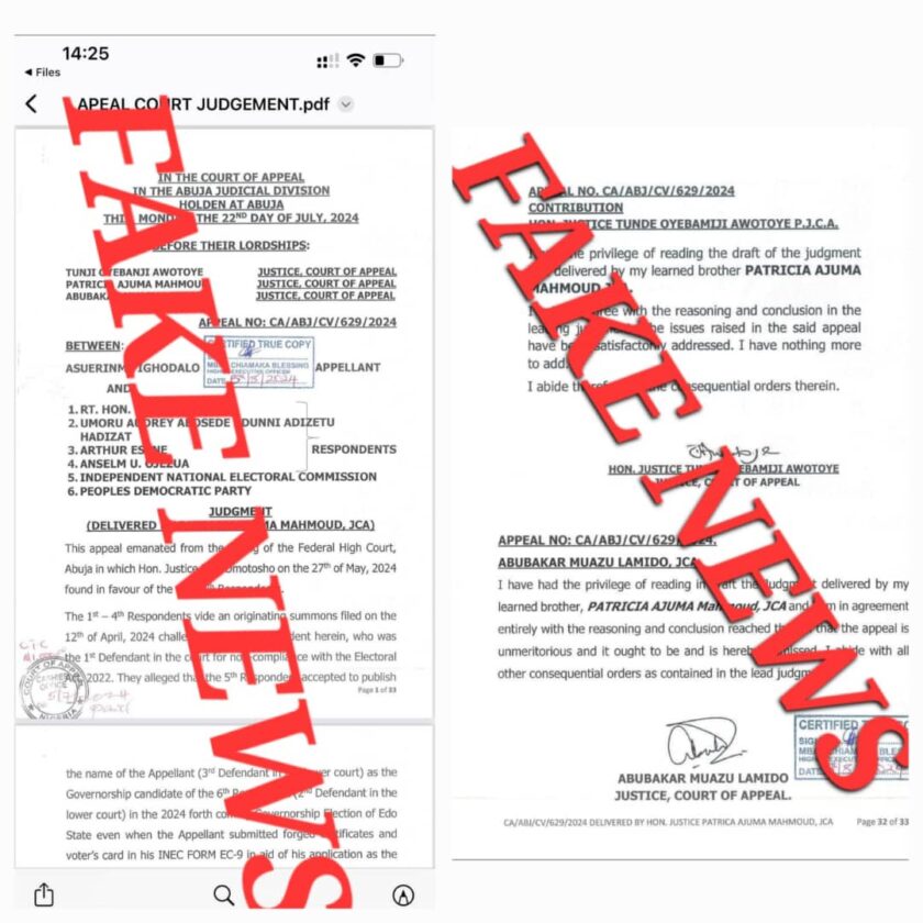 FAKE NEWS: COURT OF APPEAL DIDN'T DELIVER ANY JUDGEMENT AGAINST ...